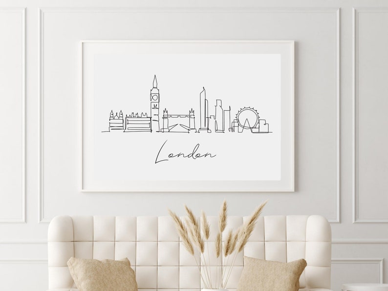 City Skyline Art Print Set, Minimalist Travel Posters (digital Download ...