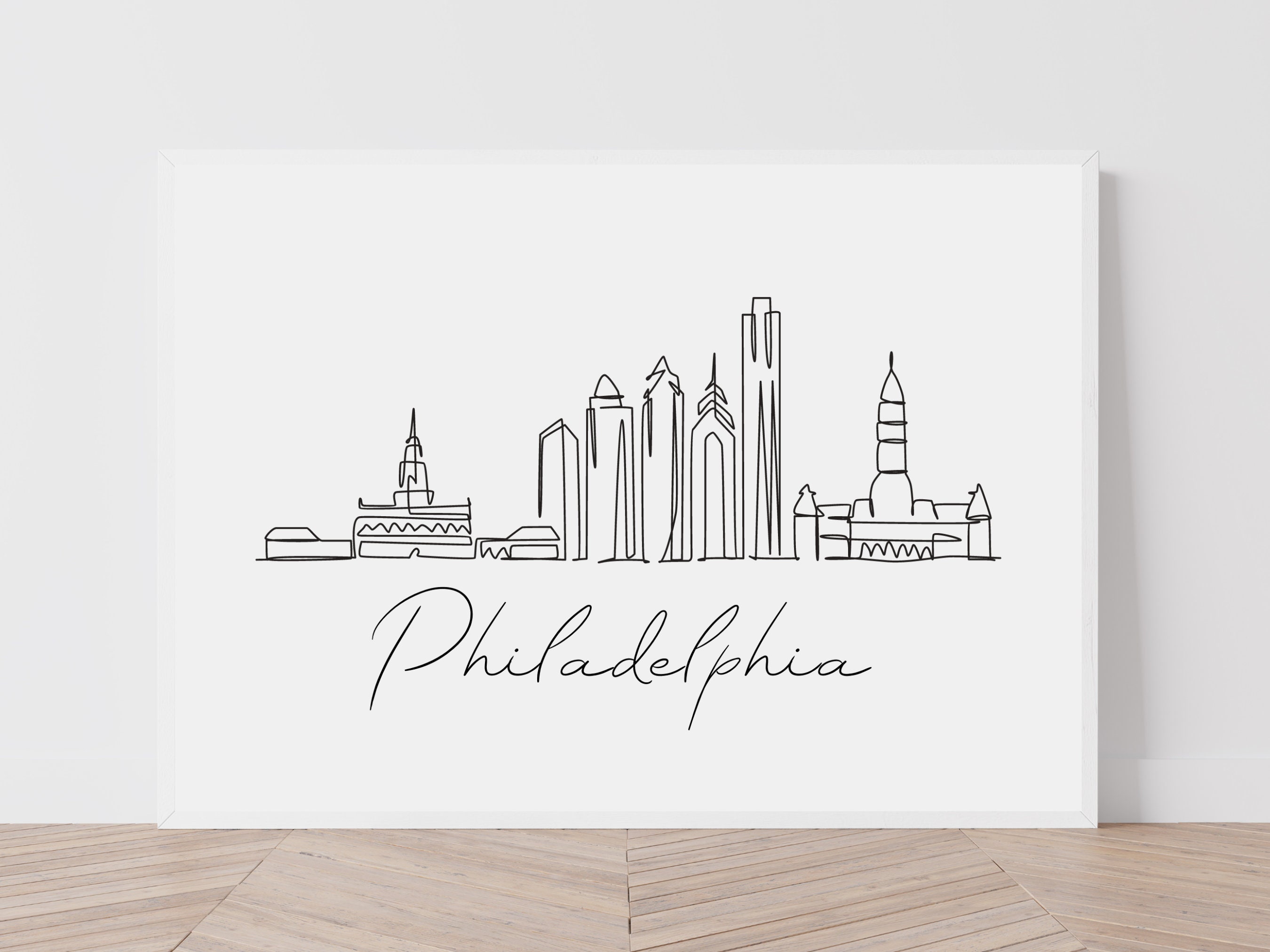 Philadelphia Skyline Poster, Minimalist Philadelphia Wall Art ...