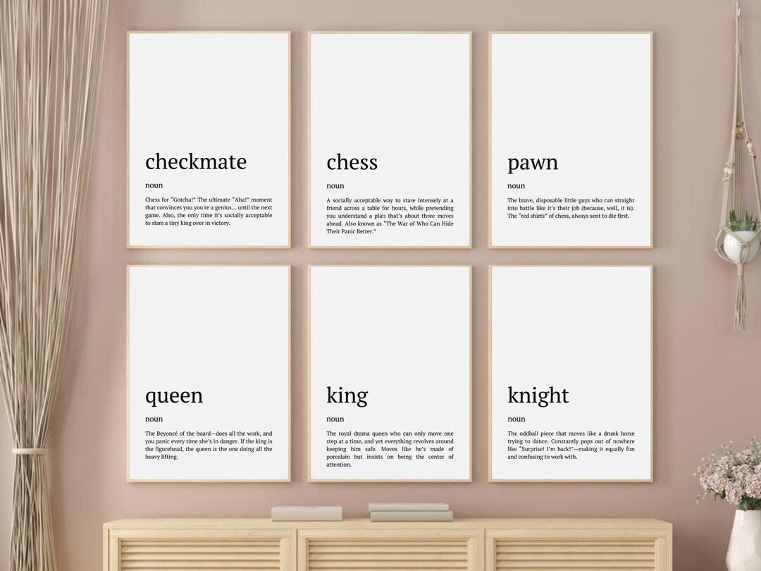 Funny Chess Definitions Wall Decor, Humorous Chess Prints, Gift for ...