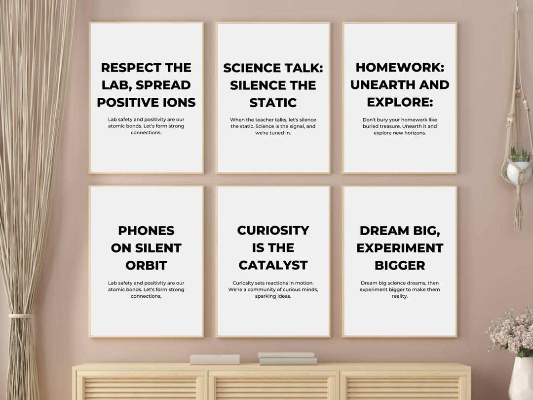 Funny Science Classroom Wall Prints, Printable Science Class Wall Art ...