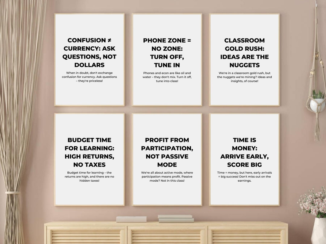Funny Economics Rules Print, High School Classroom Decor (digital ...