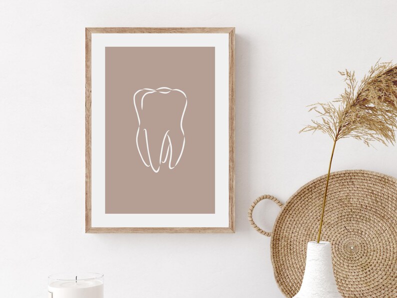Neutral Dental Clinic Wall Decor, Printable Teeth Poster Set of 3 ...