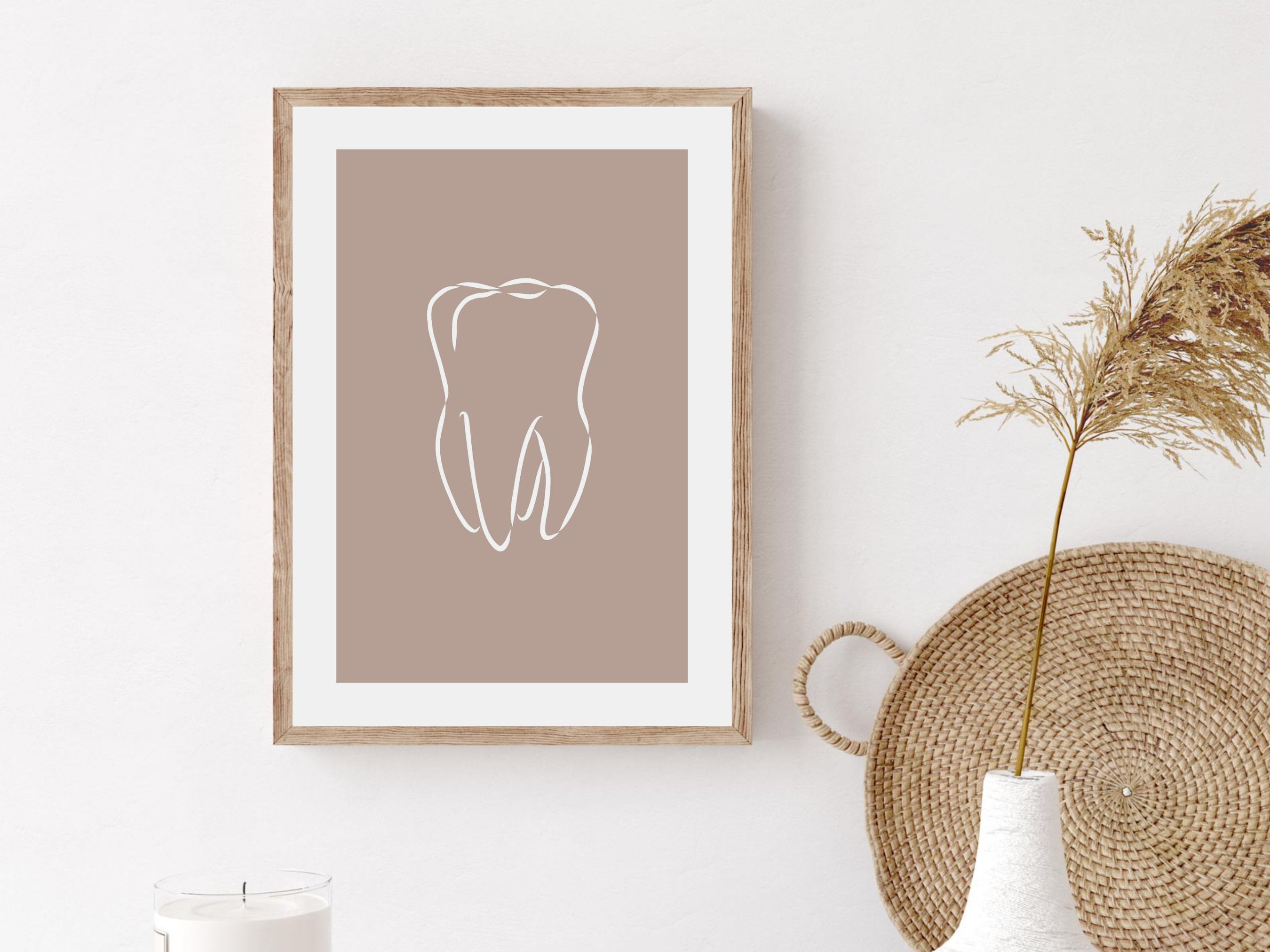 Neutral Dental Clinic Wall Decor, Printable Teeth Poster Set of 3 ...