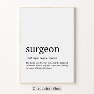 Surgeon Definition Print, Funny Medical Wall Art (digital Download) - Etsy