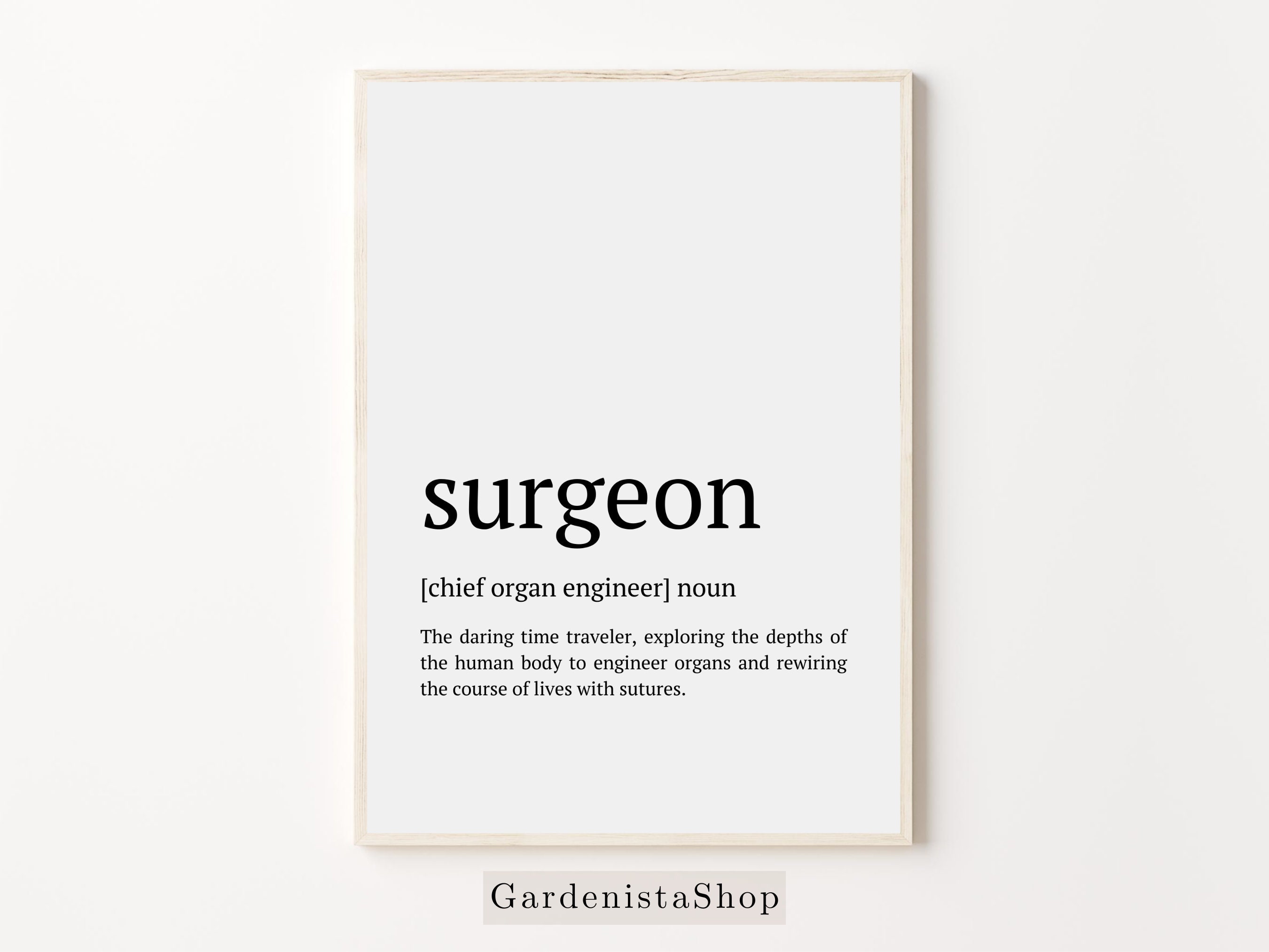 Surgeon Definition Print, Funny Medical Wall Art (digital Download) - Etsy