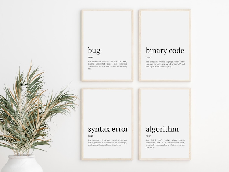 Funny Computer Science Definition Prints, Software Engineer Office Art ...