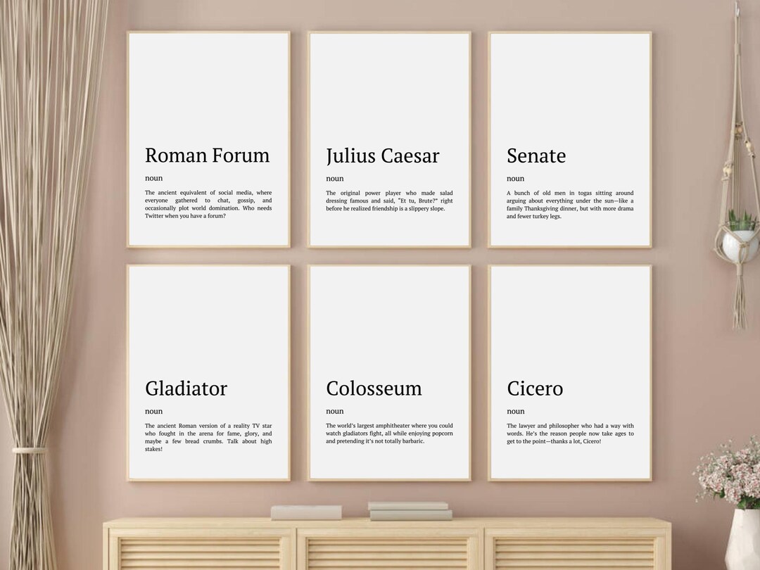 Funny Ancient Rome Definitions Set of 6, Fun History Classroom Decor ...