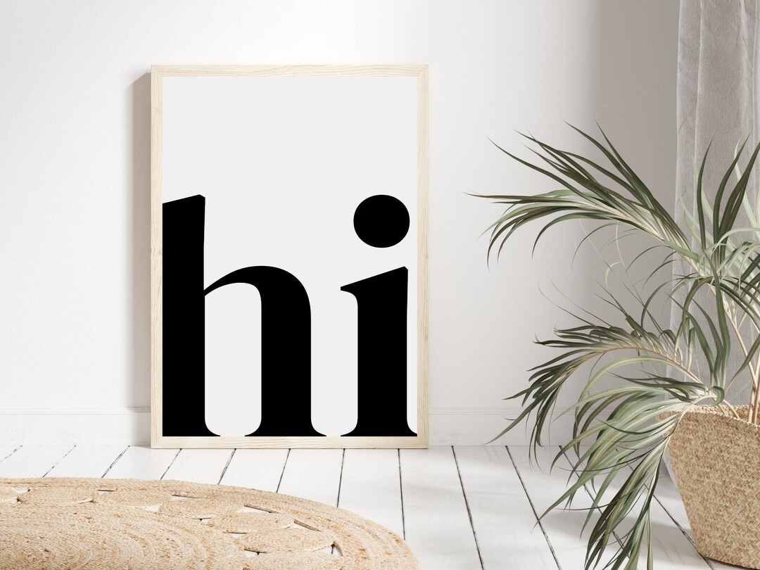 Hi Wall Print, Hello Wall Art, Printable Wall Art, Entryway Prints ...