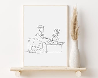 Minimalist Pediatric Line Art, Digital Download, Medical Artwork ...