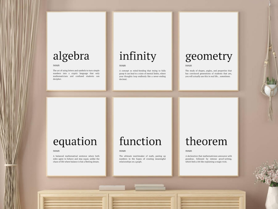 Funny Math Definition Prints, Teacher Gift (set of 6) (digital Download ...