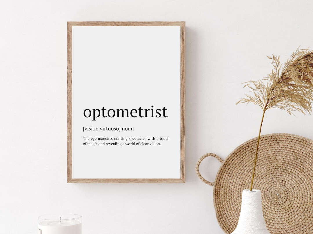 Optometrist Gift, Optometrist Definition Print, Funny Optometrist Wall ...