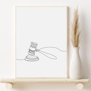 Attorney Gallery Set of 3 Drawings, Minimalist Line Art Print, Lawyer ...
