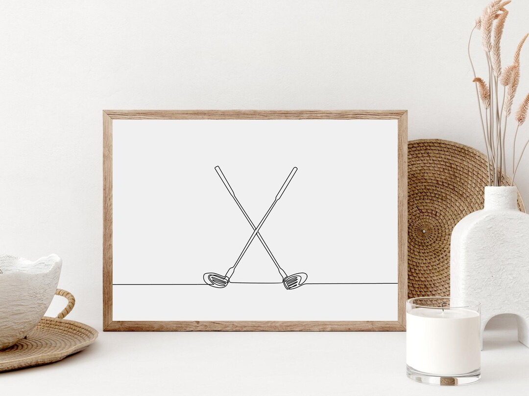 Golf Poster, Minimalist Golfing Line Art, Printable Golf Wall Art, Golf ...