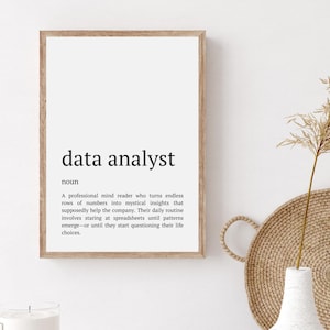 Funny Data Analyst Definition Wall Art, Humorous Data Analysis Gift ...