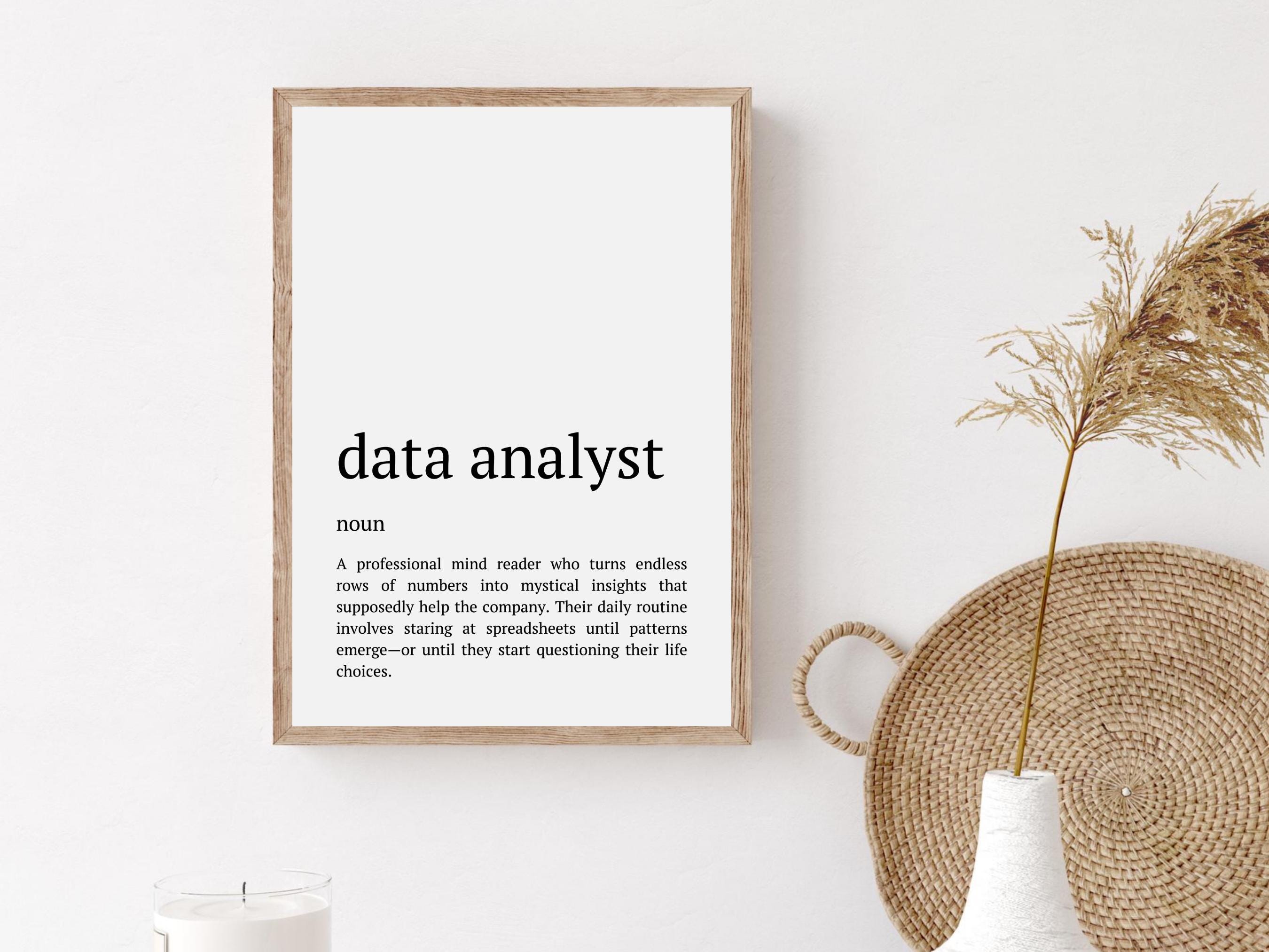 Funny Data Analyst Definition Wall Art, Humorous Data Analysis Gift ...