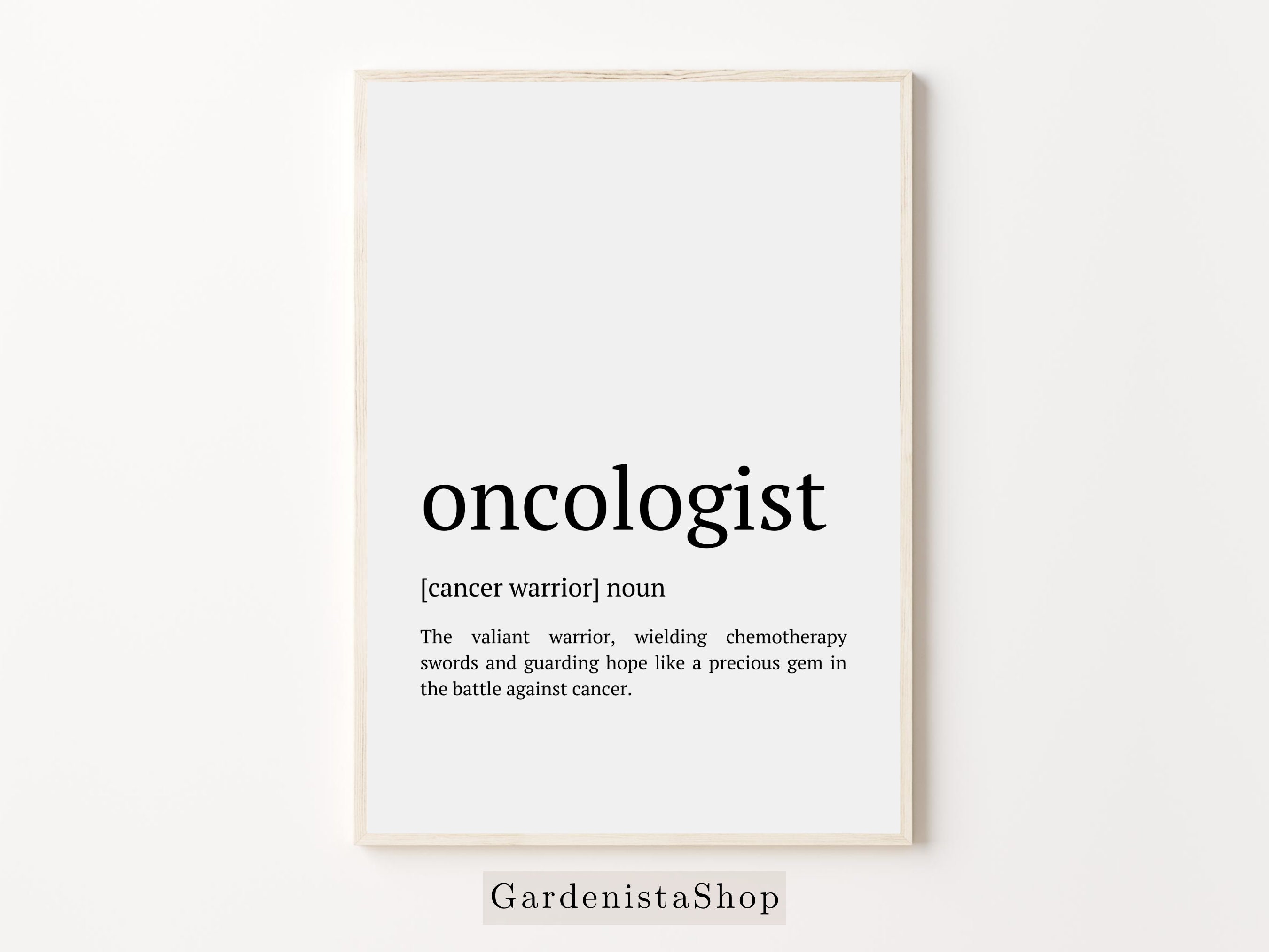 Oncologist Gift, Oncologist Definition Wall Print, Funny Oncology Wall ...