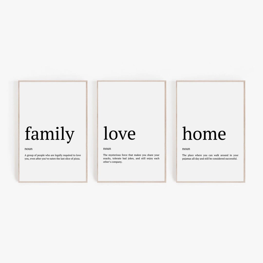 Funny Family Definition Wall Art, Funny Living Room Decor, Love ...