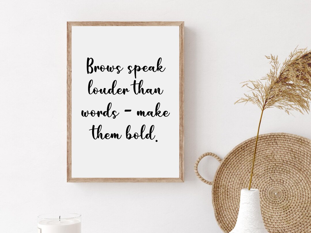 Eyebrow Quote Wall Art, Printable Brow Quote Poster, Minimalist Brow ...