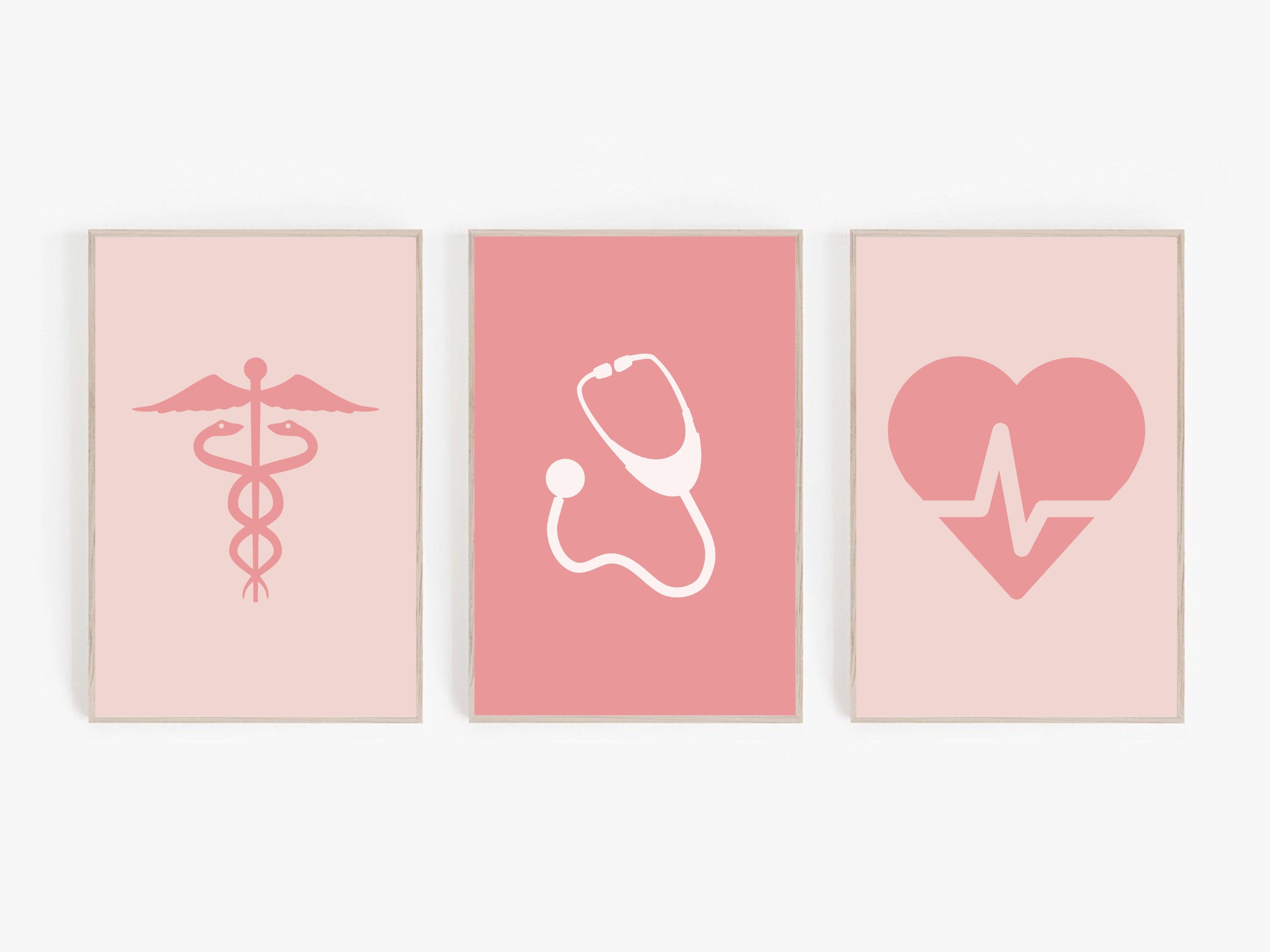Pink Medical Art, Medical Student Dorm Decor, Medical Office Wall Art ...