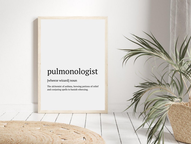 Pulmonologist Definition Print, Funny Office Wall Art (digital Download ...