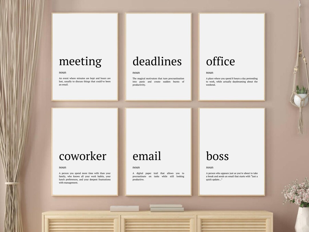 Funny Office Decor, Printable Office Definition Wall Art, Home Office ...