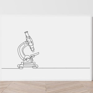 Minimalist Microscope Poster, Printable Microscope Wall Art, Biologist ...