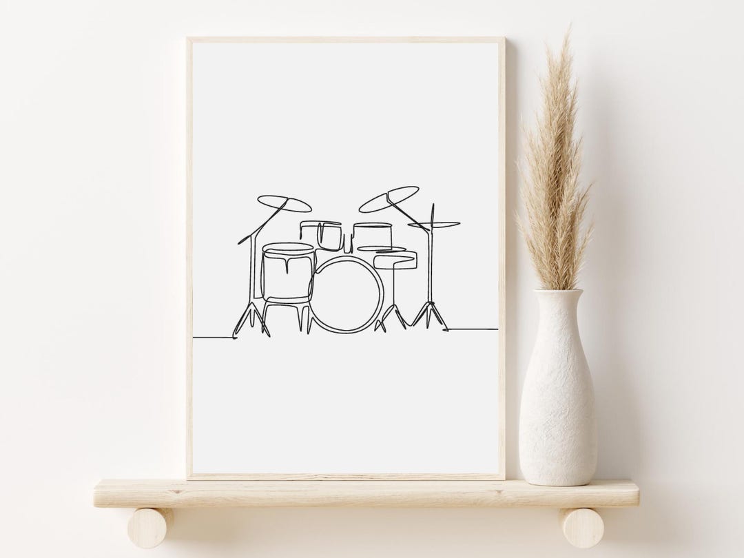 Printable Drum Poster, Drummer Gift, Music Wall Art, Minimalist Rock ...