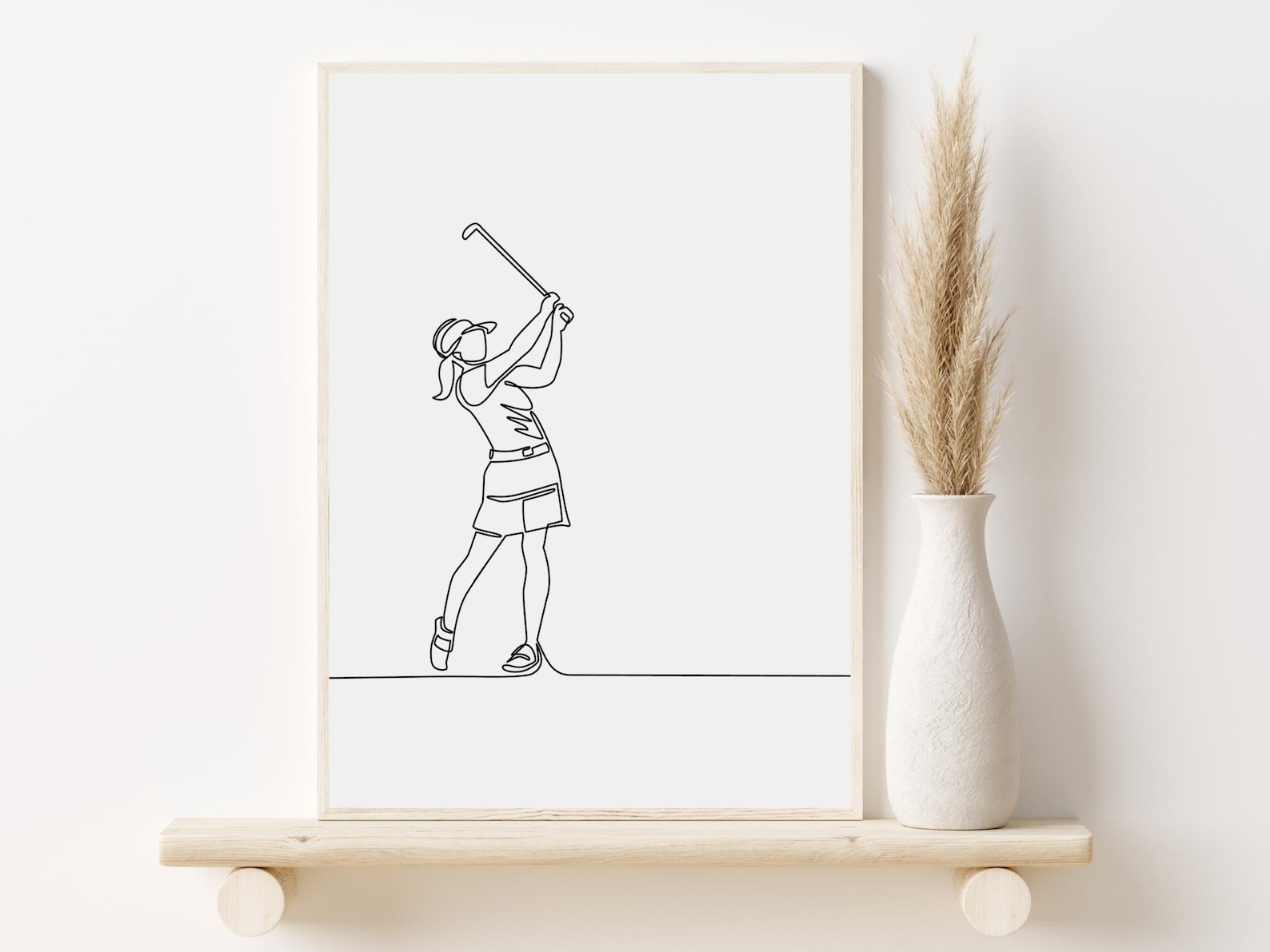 Woman Golf Player Wall Art, Printable Woman Golfer Poster, Golfing Gift ...