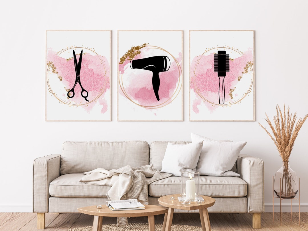 Abstract Hair Salon Wall Print, Printable Beauty Salon Wall Art ...