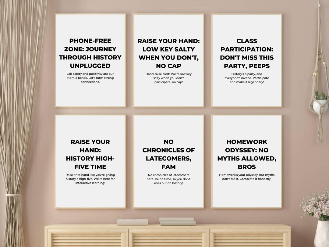 Funny History Classroom Decor, Printable History Class Wall Art ...