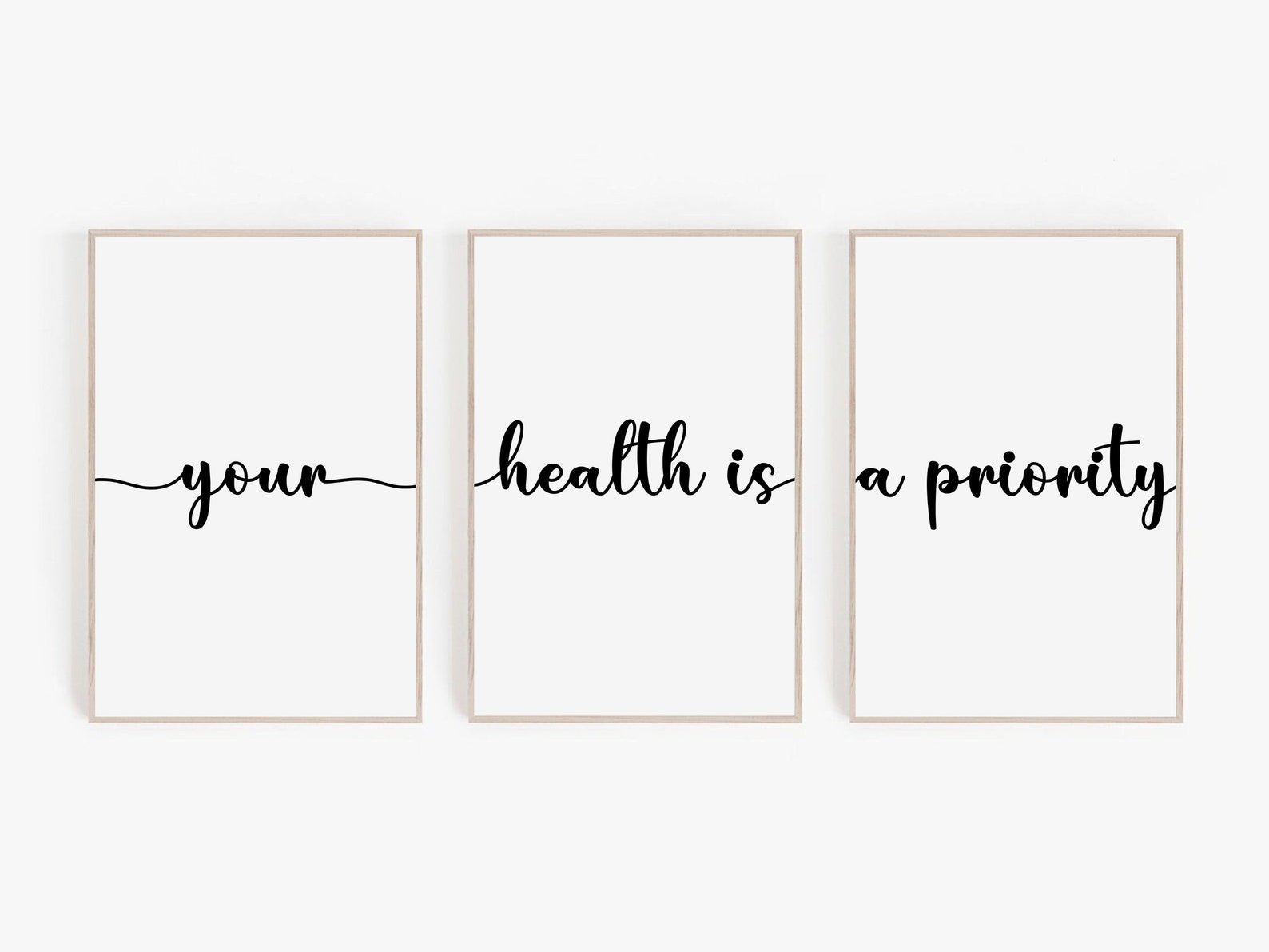 Your Health is A Priority Quote Wall Art, Healthcare Quote Wall Print ...