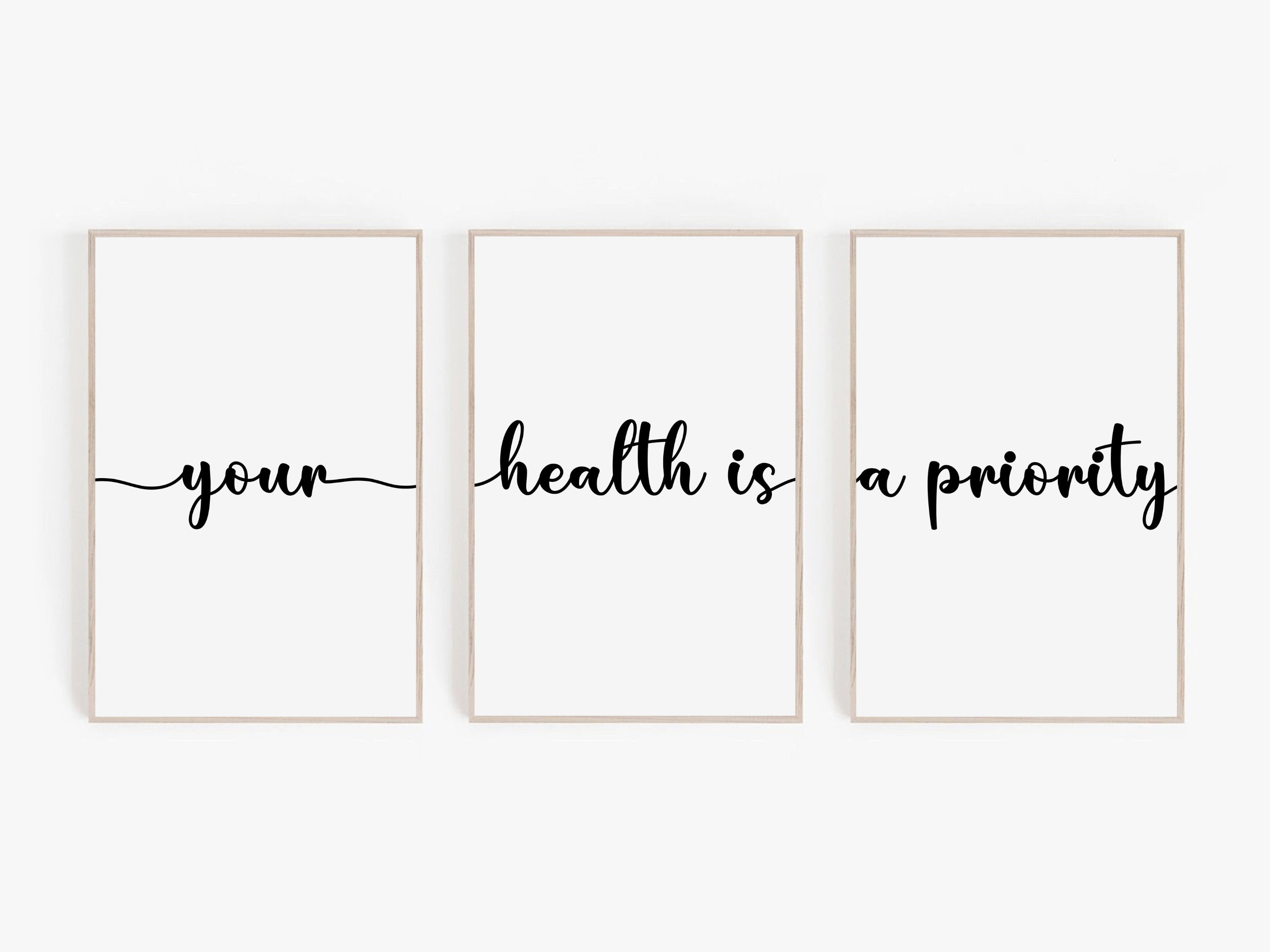Your Health is A Priority Quote Wall Art, Healthcare Quote Wall Print ...