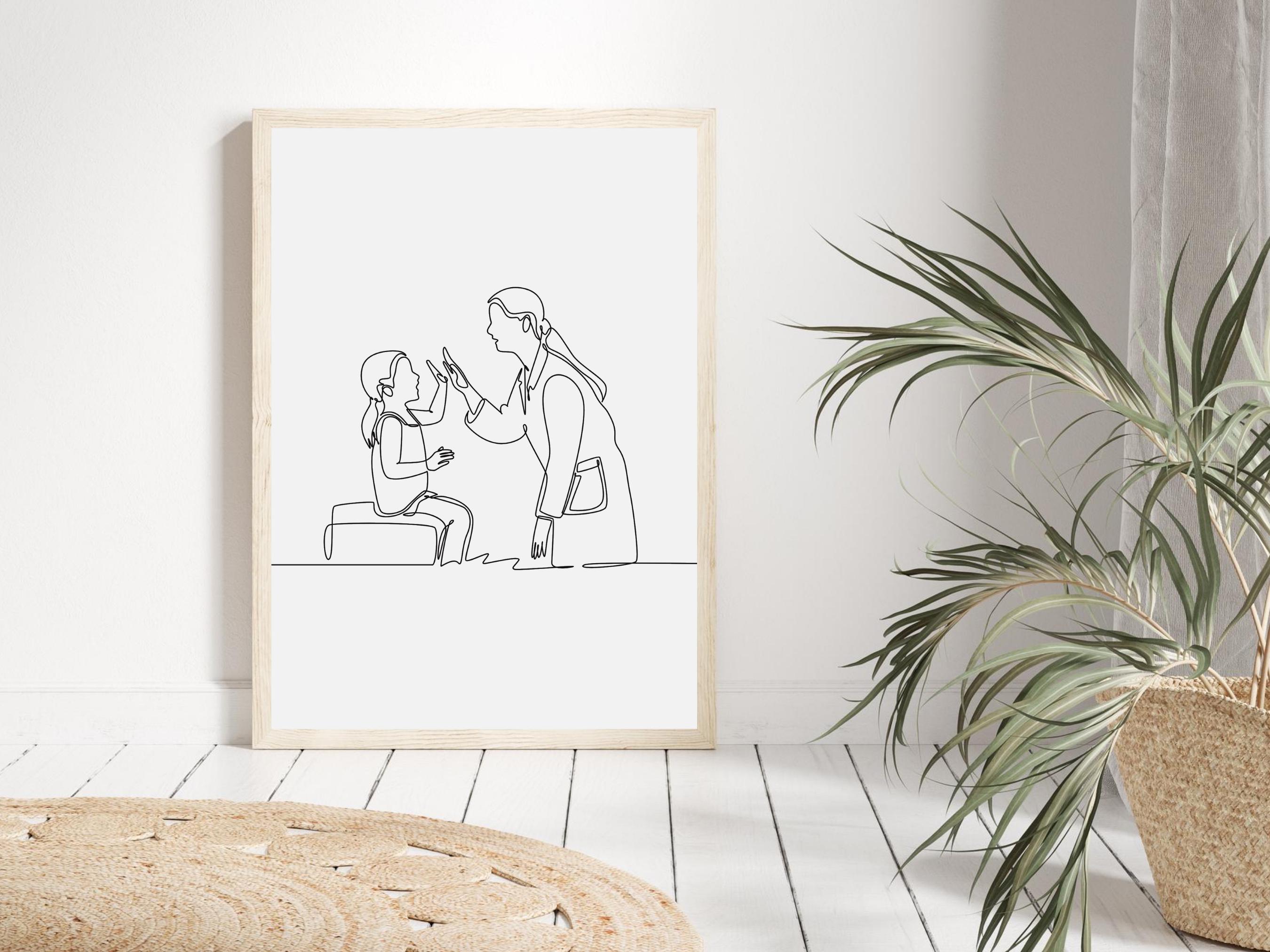 Pediatrics Clinic Line Art Print Set, Minimalist Doctor Office Decor ...