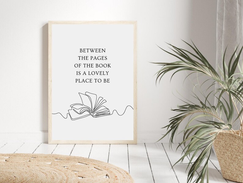 Book Quote Wall Print, Printable Reading Quote Poster, Book Lover ...