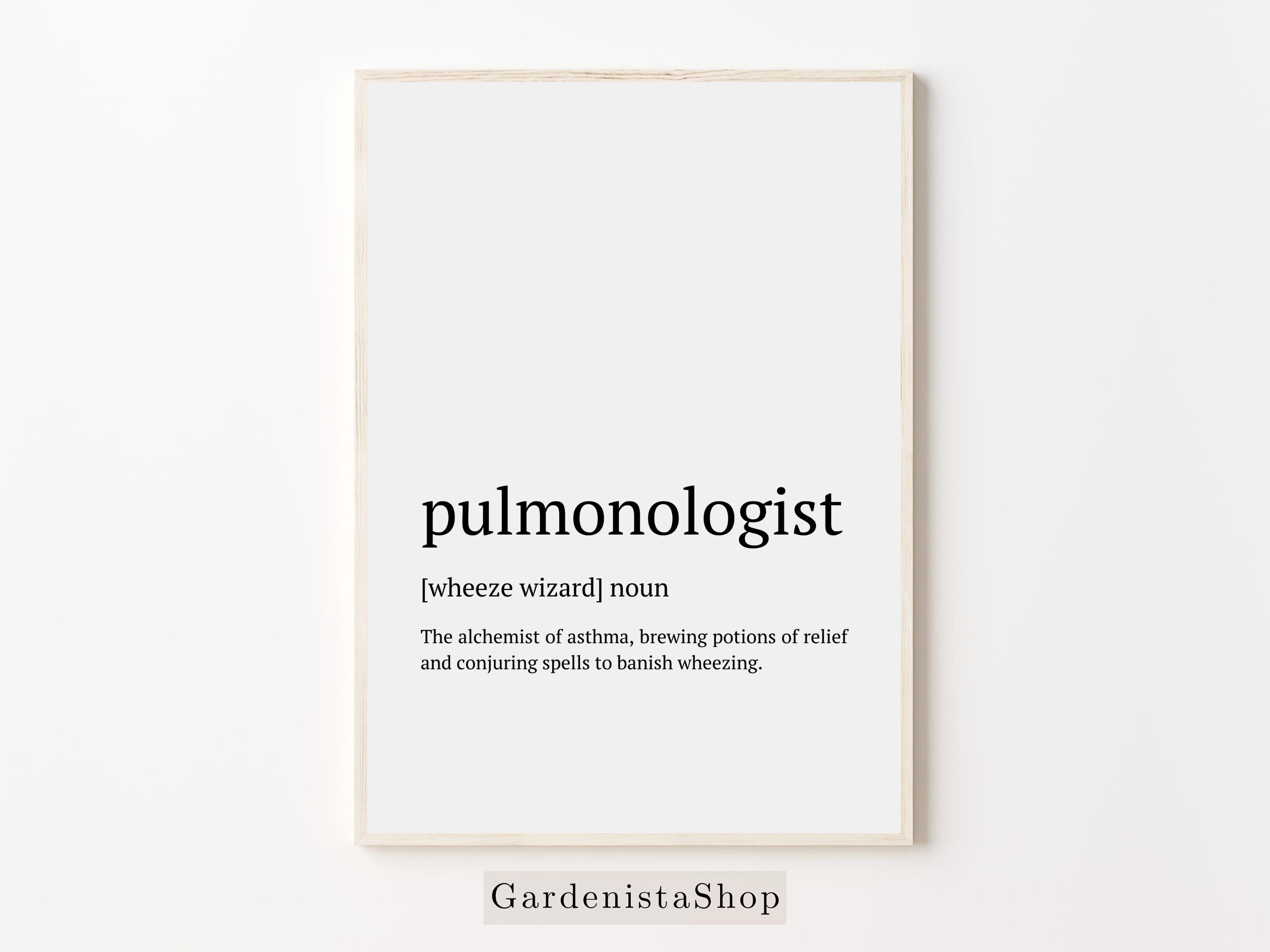 Pulmonologist Definition Print, Funny Office Wall Art (digital Download ...