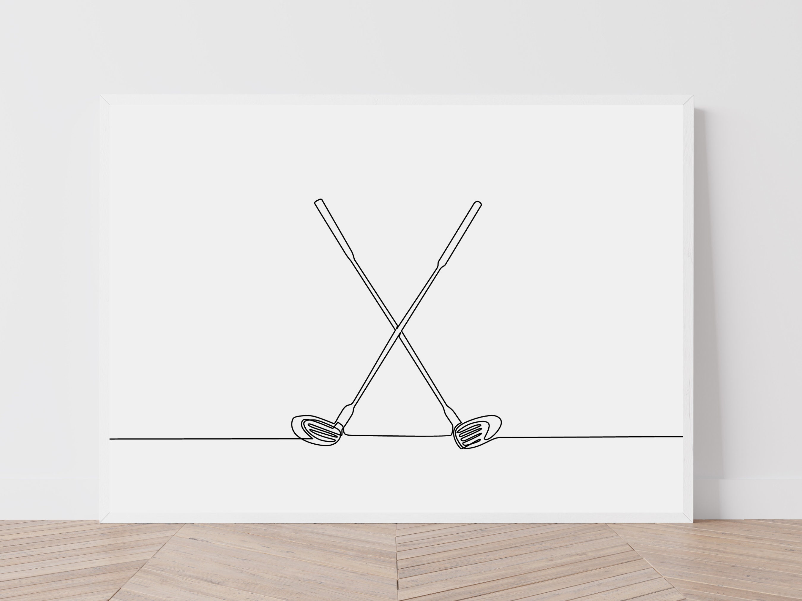 Golf Poster, Minimalist Golfing Line Art, Printable Golf Wall Art, Golf ...