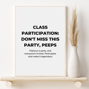Funny History Classroom Decor, Printable History Class Wall Art ...