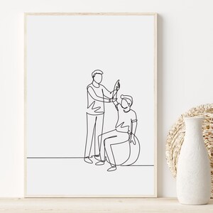 Physiotherapy Line Art Print Set, Physical Therapy Posters (digital ...