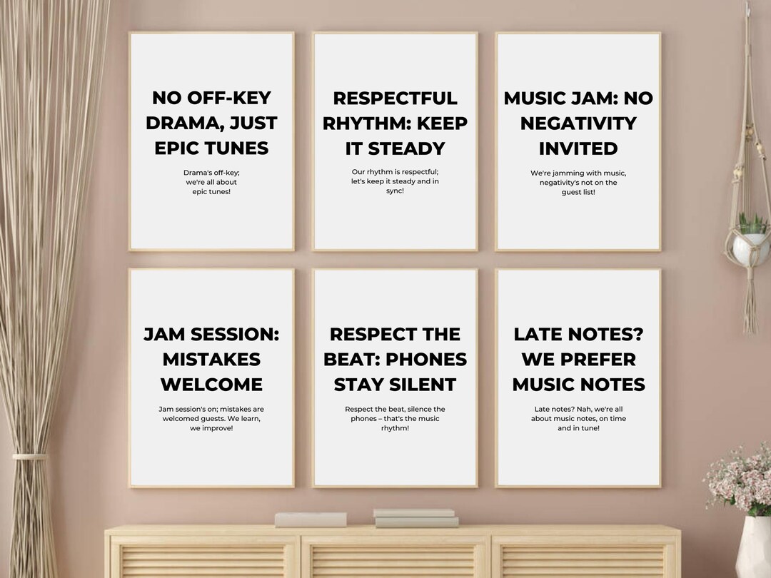 Funny Music Classroom Prints, Music Rules Posters (digital Download) - Etsy