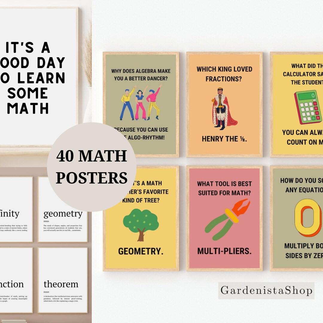 Math Classroom Poster Set, Funny School Prints (digital Download) - Etsy