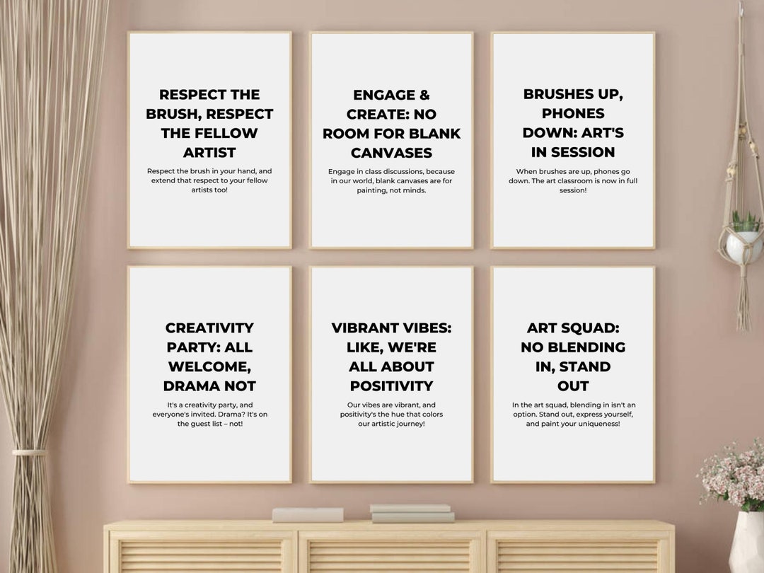 Funny Art Classroom Decor, Printable Art Class Posters, Art Class Rules ...