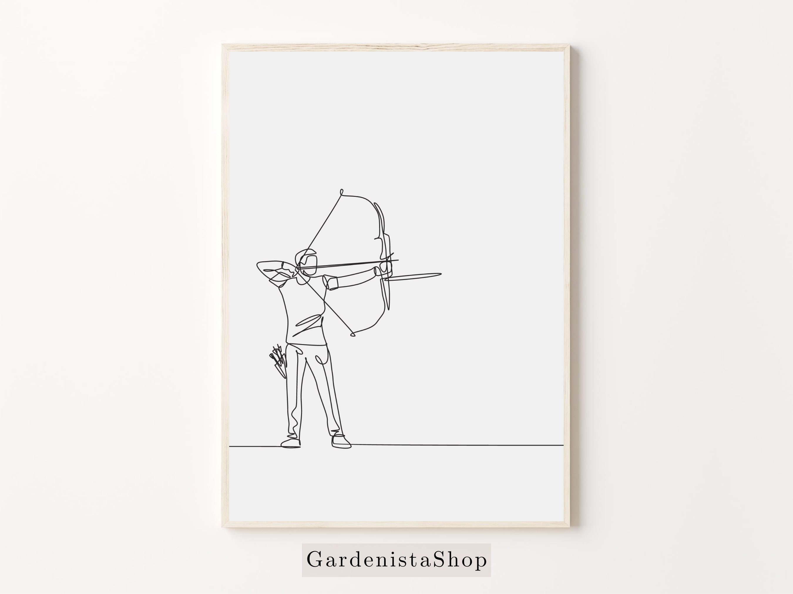 Printable Archery Poster, Minimalist Archer Man Wall Art, Modern ...