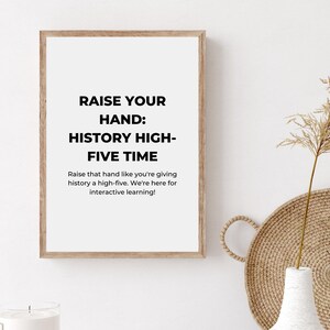 Funny History Classroom Decor, Printable History Class Wall Art ...