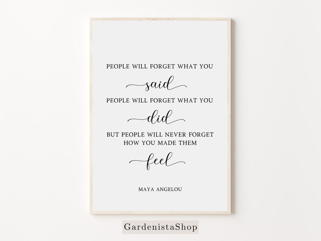 Inspiring Maya Angelou Quote Wall Print, Minimalist Typography Wall Art ...