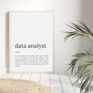 Funny Data Analyst Definition Wall Art, Humorous Data Analysis Gift ...