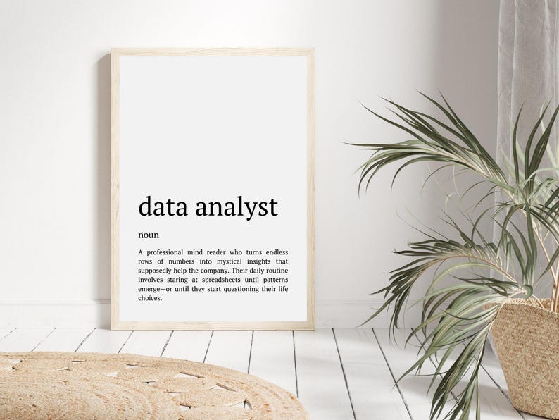Funny Data Analyst Definition Wall Art, Humorous Data Analysis Gift ...