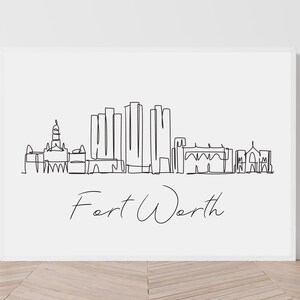 Fort Worth Skyline Wall Art, Printable Fort Worth City Poster, Texas ...