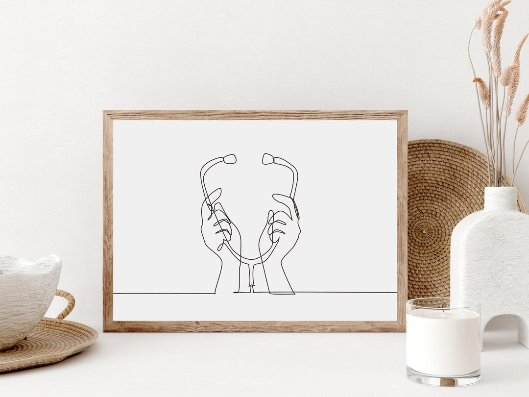 Stethoscope Line Art, Nurse Gift, Doctor Gift, Medicine Inspirational ...