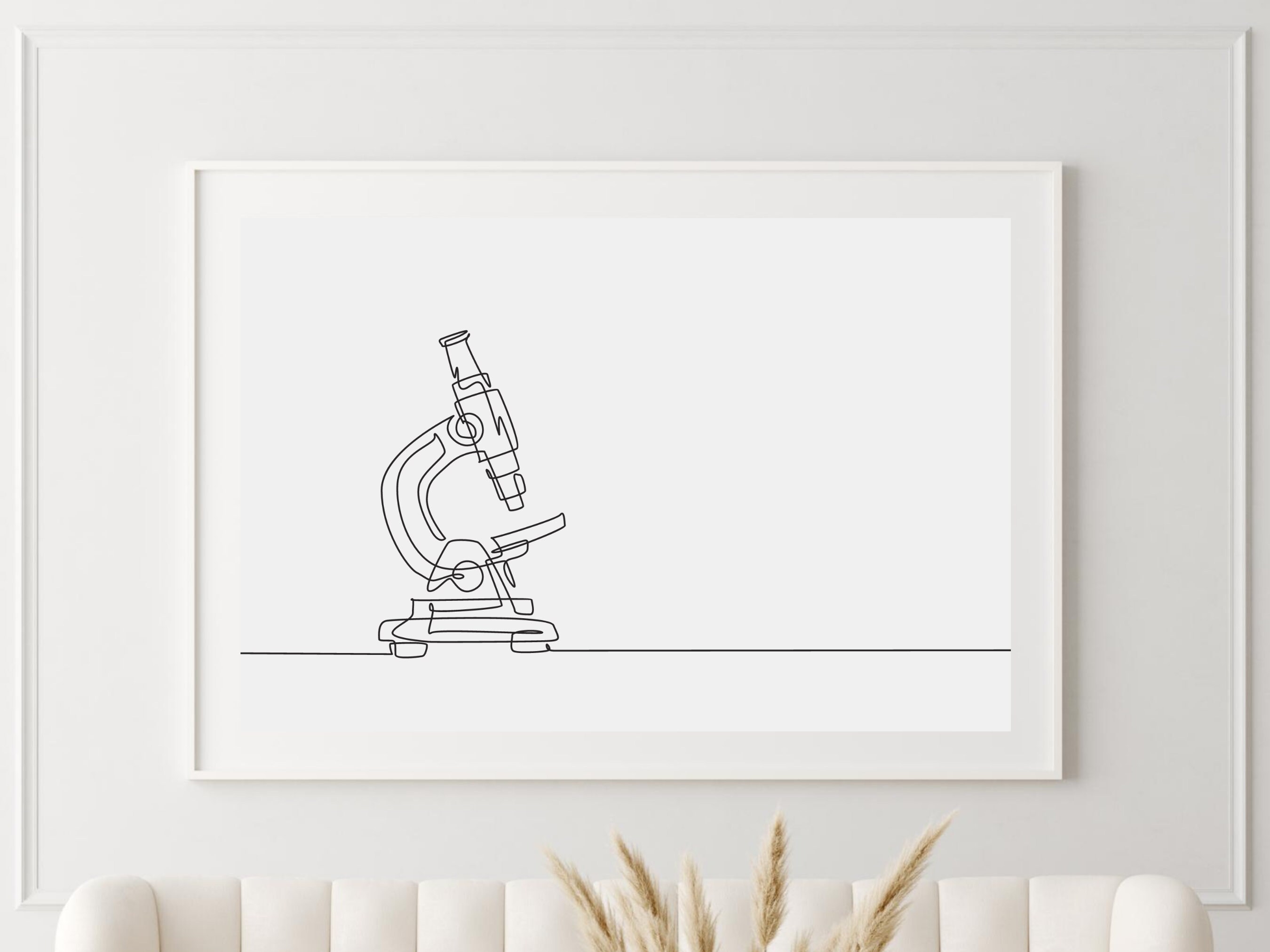Minimalist Microscope Poster, Printable Microscope Wall Art, Biologist ...