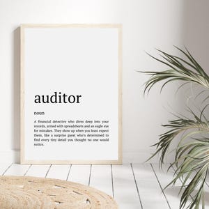 Funny Auditor Definition Wall Art, Humorous Auditor Gift, Adit Office ...